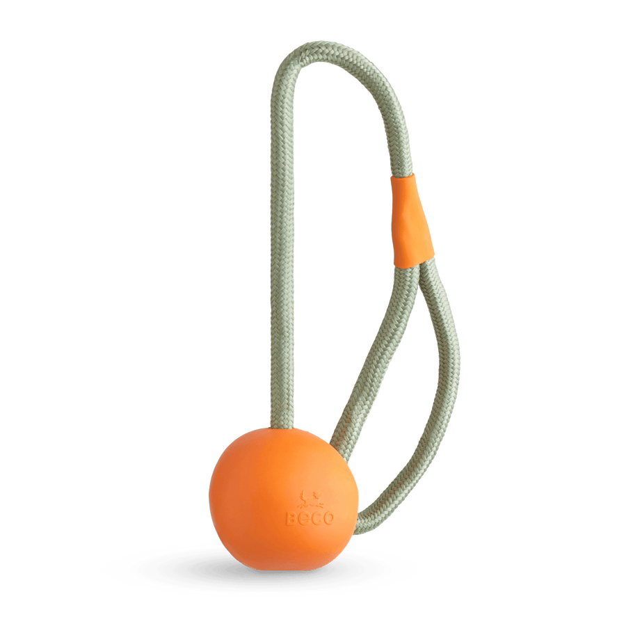 Rubber Dog Ball | Dog Ball With Rope for Active Play – Beco